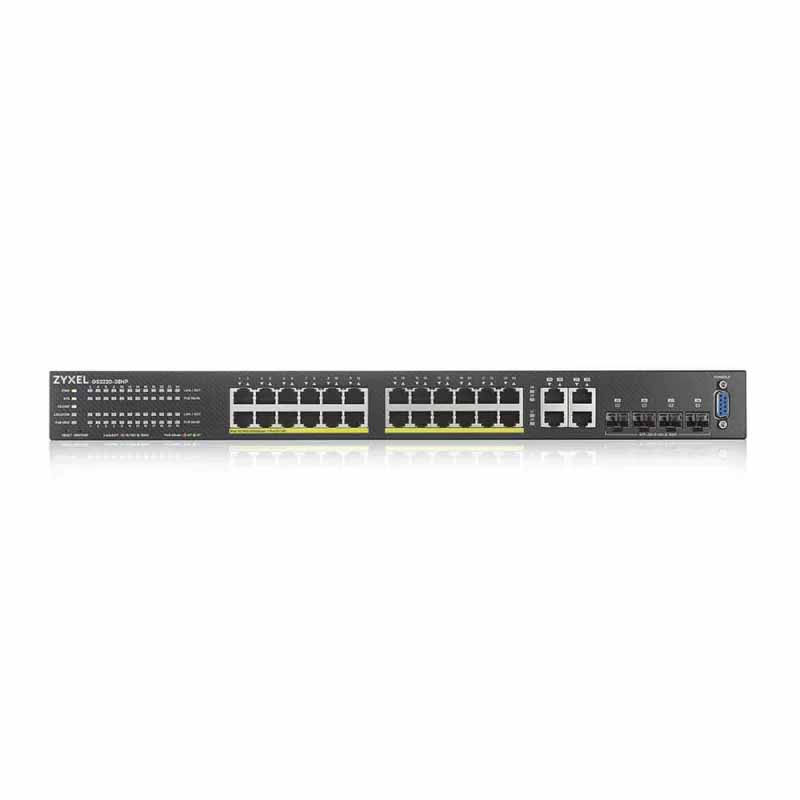 Zyxel 24-port GbE L2 PoE+ Switch with 4 combo (SFP/RJ-45) GbE Uplink ...