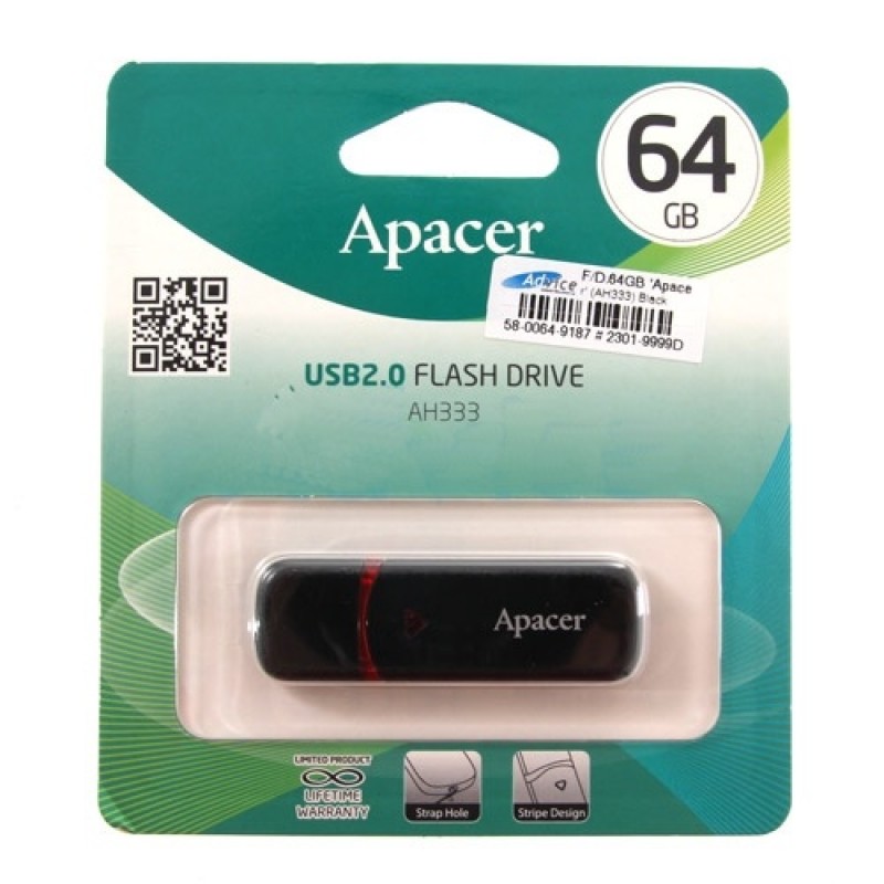 Apacer 64GB (AH333) Black - SuperTstore
